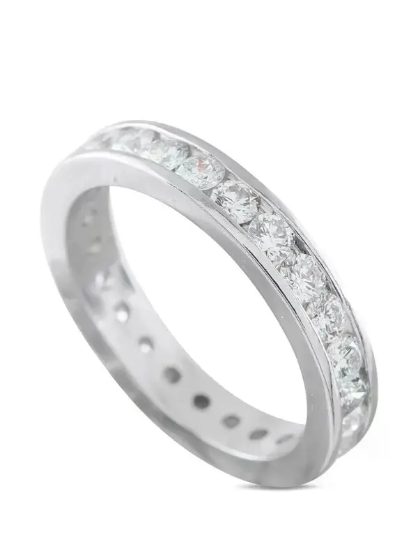 LB EXCLUSIVE Platinum And Diamond Eternity Band Ring - Silver