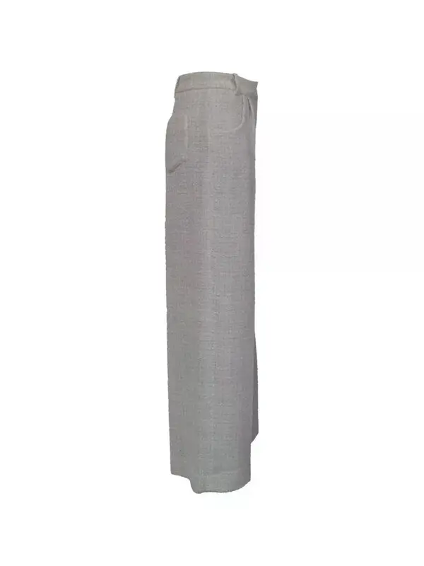 Maje Tweed Wide-leg Trousers - White