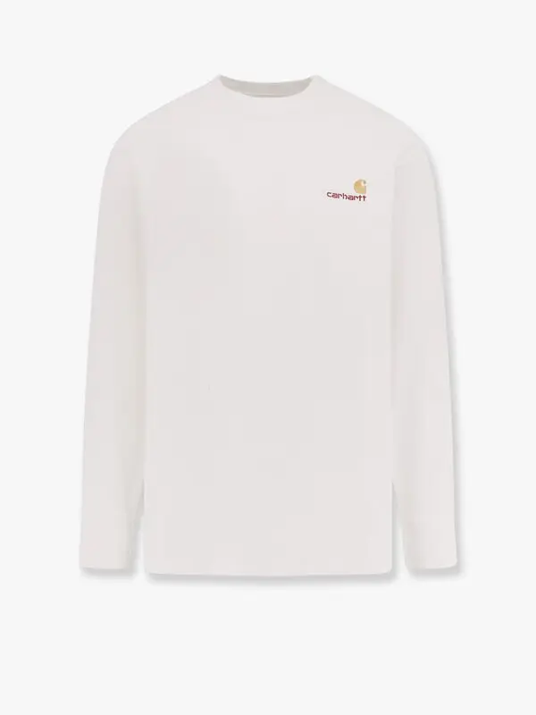 Carhartt Work In Progress Organic Cotton Tshirt With Lettering Logo On The Front