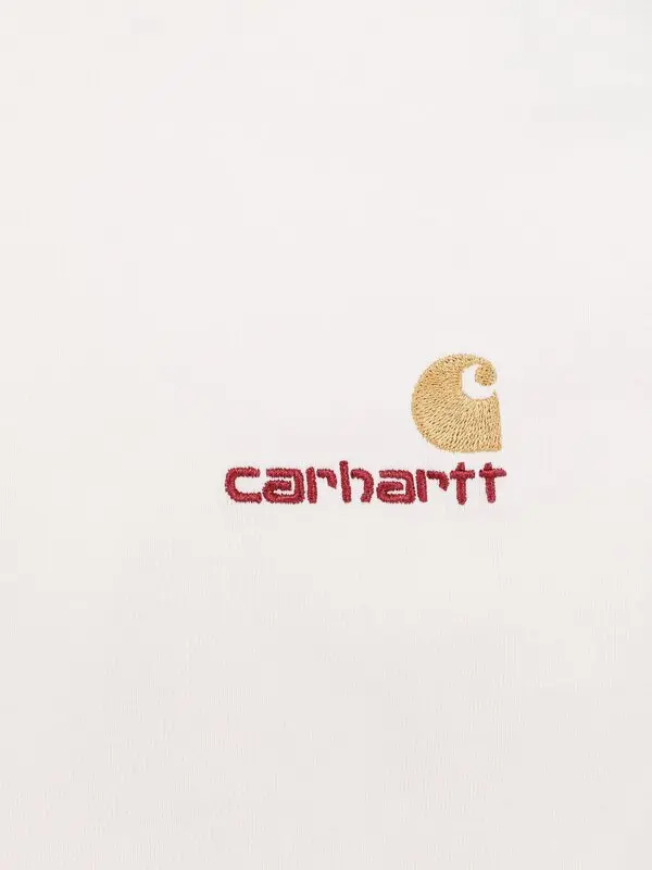 Carhartt Work In Progress Organic Cotton Tshirt With Lettering Logo On The Front