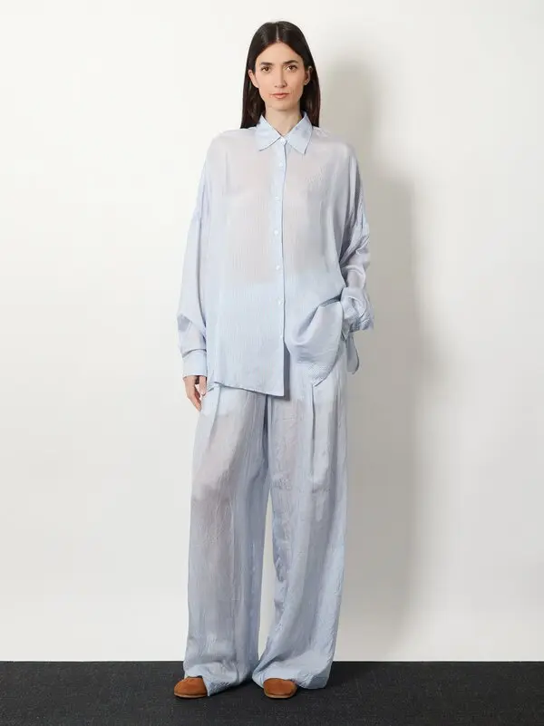 Dries Van Noten Pila Cupro Striped Trousers - Blue