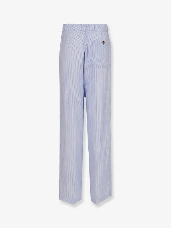 Dries Van Noten Pila Cupro Striped Trousers - Blue