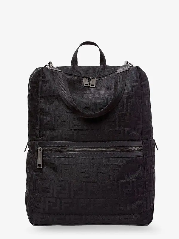 Fendi Padded Ff Nylon Lui Backpack - Black