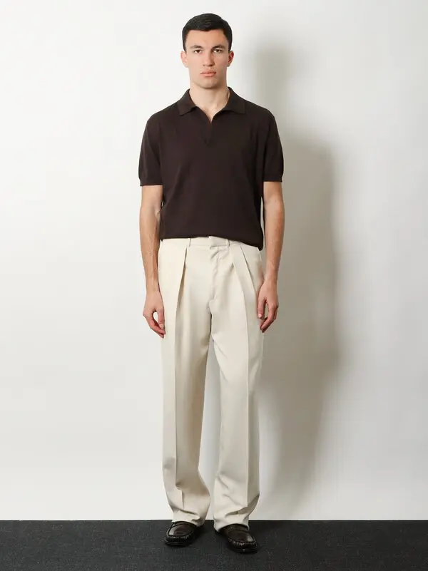 TOM FORD Wool, Cashmere And Silk Trousers - Beige