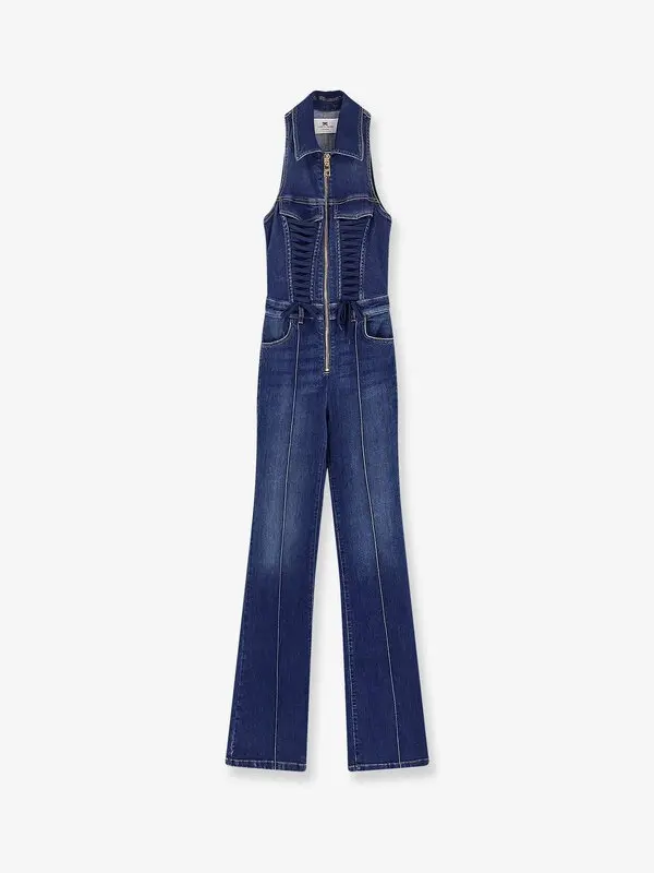 Elisabetta Franchi Denim Jumpsuit - Blue