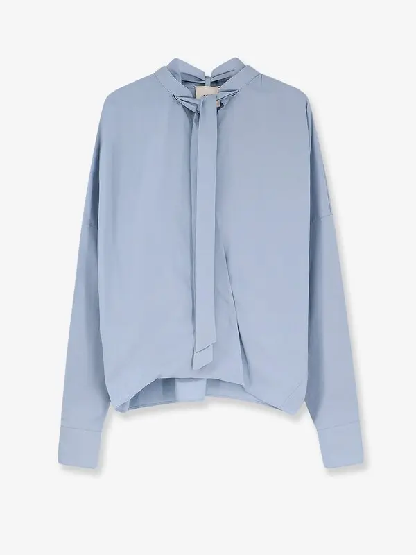 ALYSI Cotton Shirt With Bow Detail