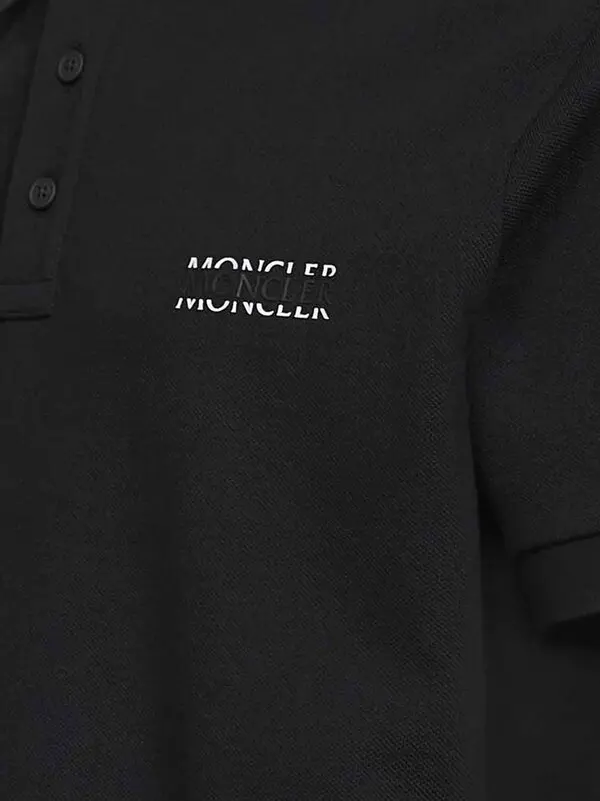 Moncler Cotton Polo Shirt - Black