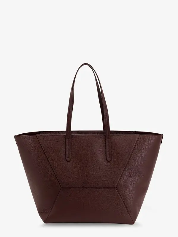 Brunello Cucinelli Hammered Leather Shoulder Bag - Brown