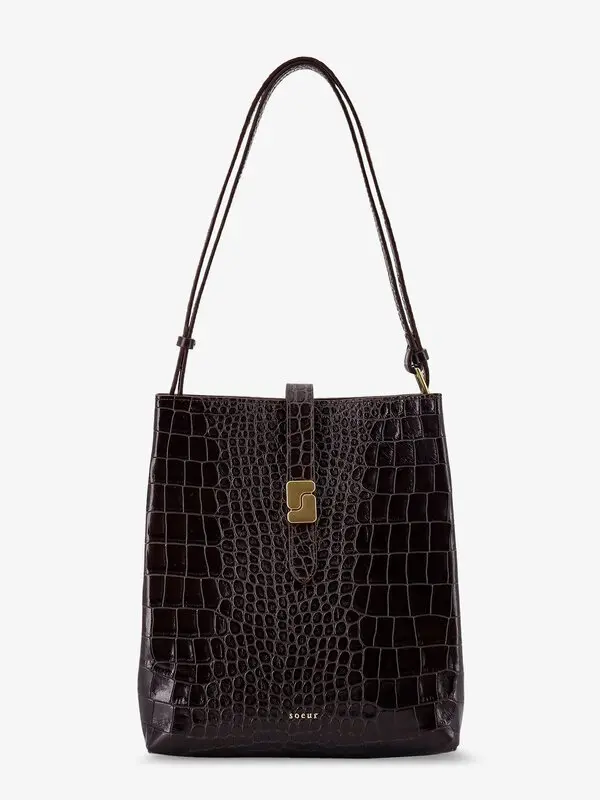 Soeur Bello Croco-effect Leather Shoulder Bag