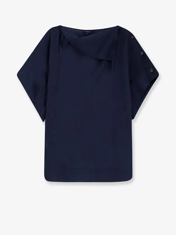 Soeur Issa Top In Linen Blend - Blue