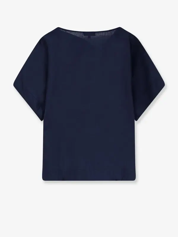 Soeur Issa Top In Linen Blend - Blue