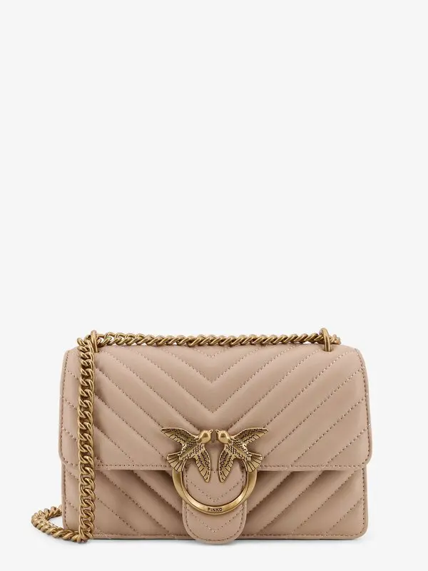 Pinko Love One Mini Quilted Leather Shoulder Bag