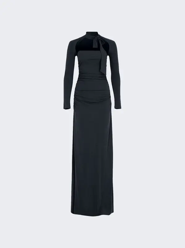 Zeynep Arçay Bow Neck Maxi Jersey Dress