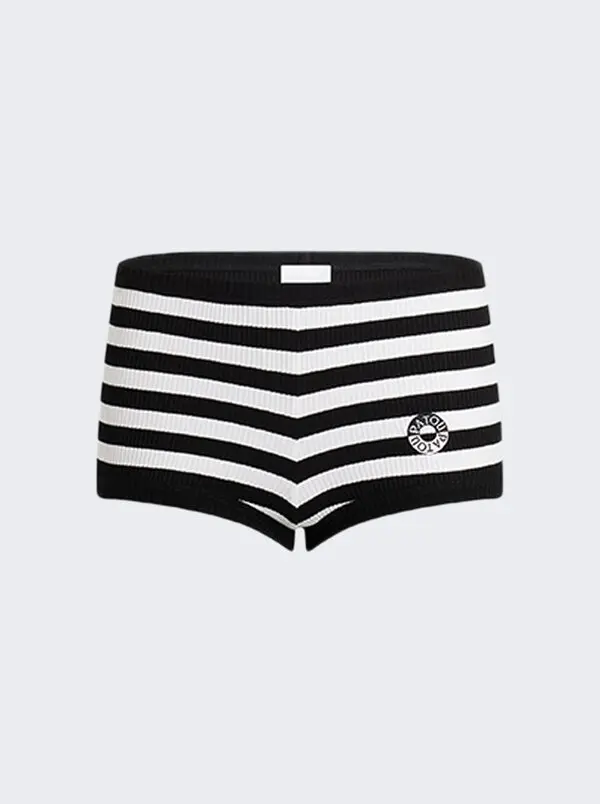 PATOU Striped Rib Knit Shorts