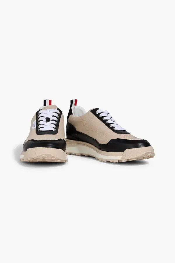 Thom Browne Canvas And Leather Sneakers