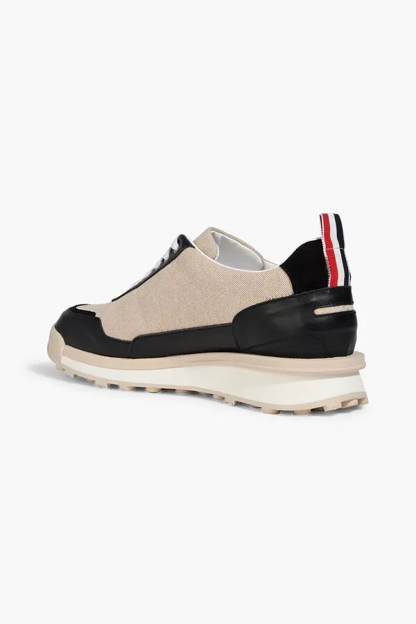 Thom Browne Canvas And Leather Sneakers