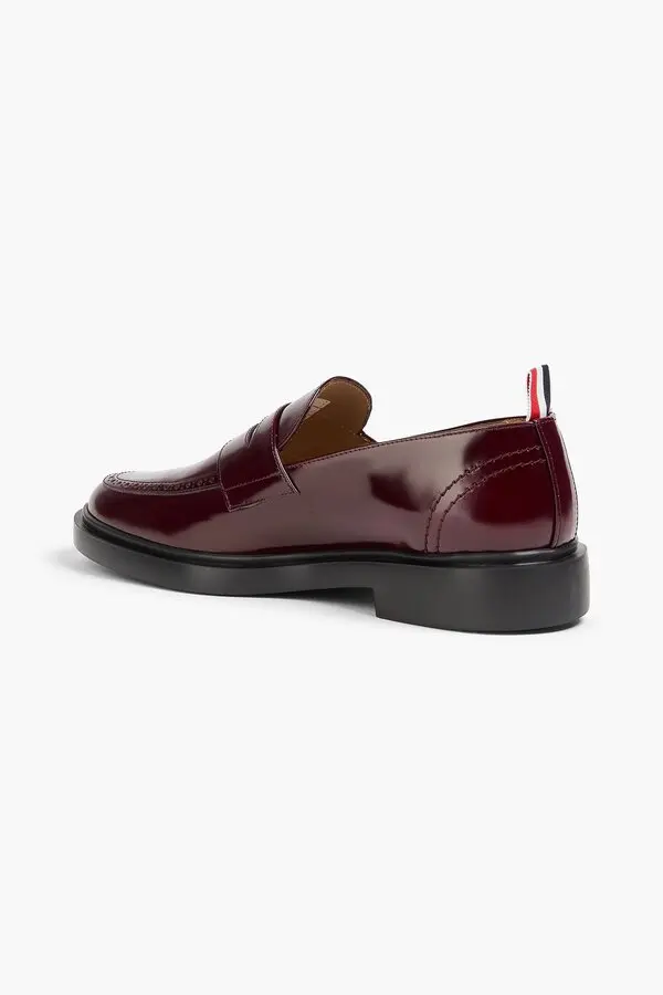 Thom Browne Glossed-leather Penny Loafers