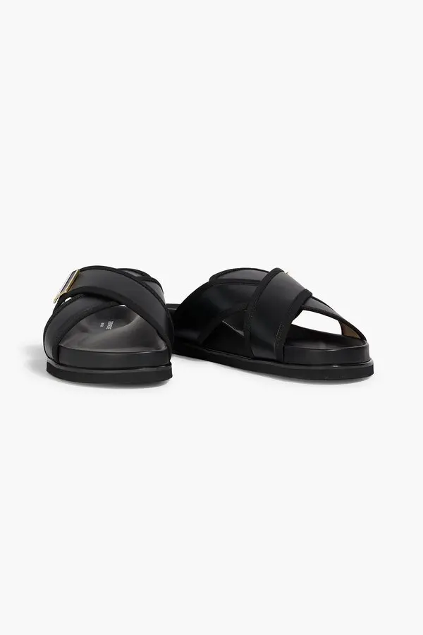 Thom Browne Leather Sandals With Grosgrain Trim
