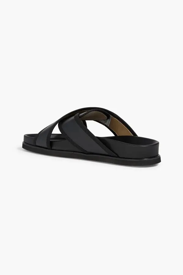 Thom Browne Leather Sandals With Grosgrain Trim