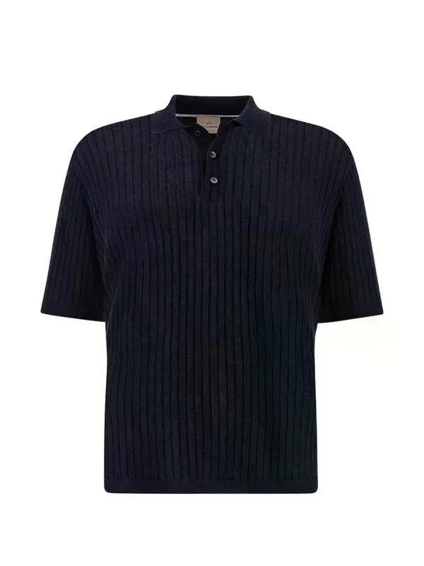 Paul & Shark Ribbed Polo Shirt - Blue