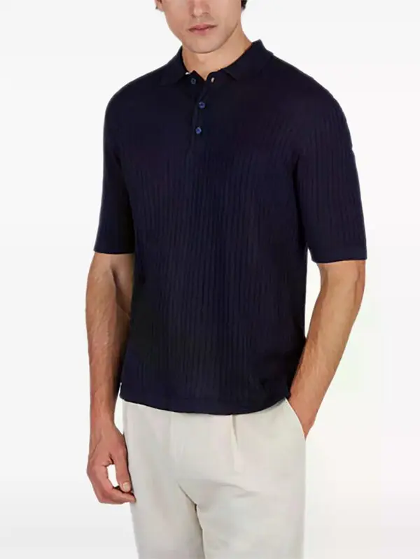 Paul & Shark Ribbed Polo Shirt - Blue