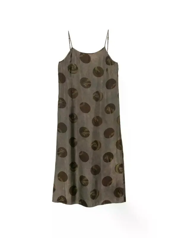 UMA WANG Printed Slip Midi Dress - Grey