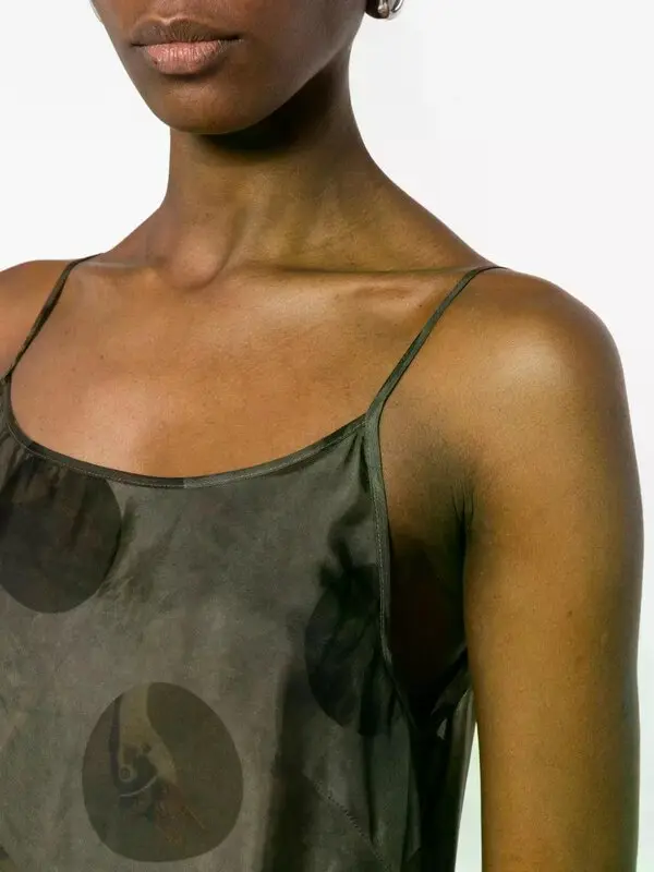 UMA WANG Printed Slip Midi Dress - Grey