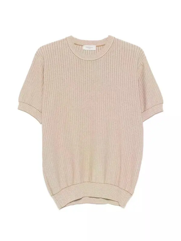 PIACENZA CASHMERE 1733 Short Sleeve Fine Knit Top