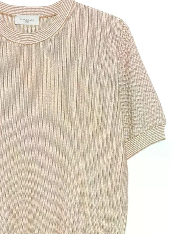 PIACENZA CASHMERE 1733 Short Sleeve Fine Knit Top