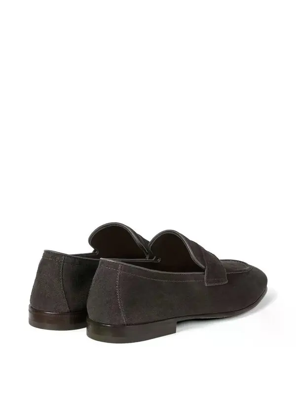 Brunello Cucinelli Suede Soft Penny Loafers - Brown