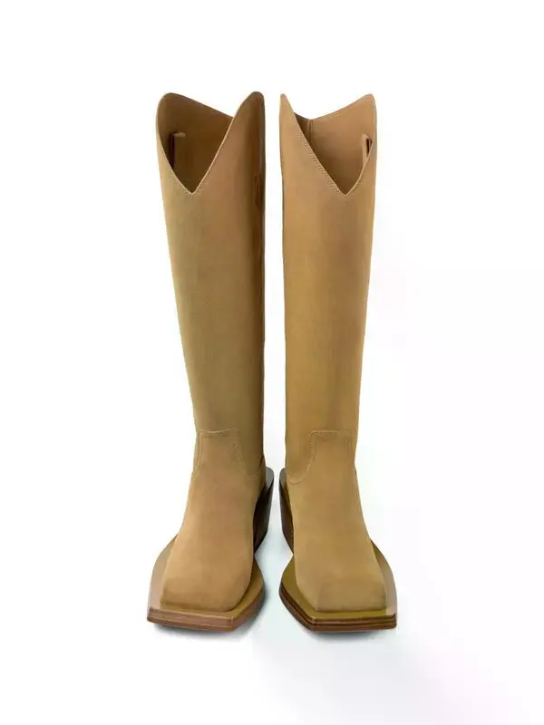 Camper Square Toe Suede Boots - Neutrals