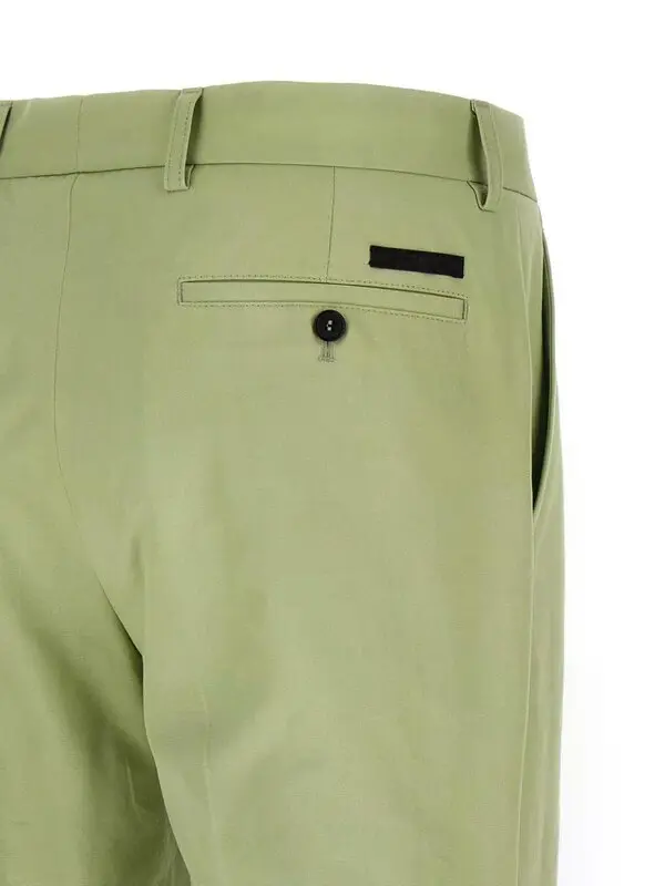 Prada Stretched Pleat Poplin Trousers