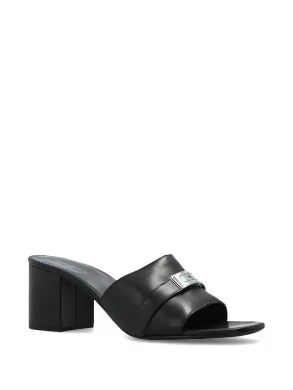 Tory Burch Leather Mules With Silver-tone Hardware - Black