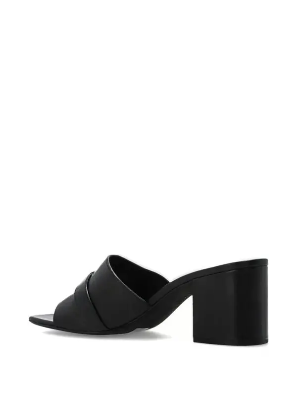 Tory Burch Leather Mules With Silver-tone Hardware - Black