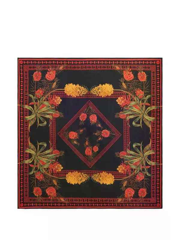 Blumarine Floral-print Scarf - Black