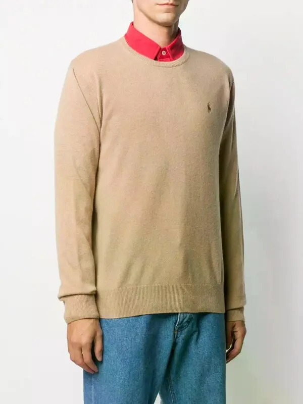 Polo Ralph Lauren Embroidered Logo Cashmere Pullover - Brown