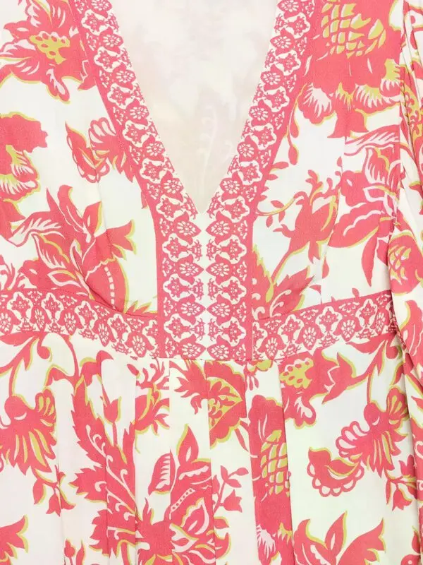 Etro Floral V-neck Dress - Pink