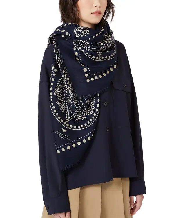 Max Mara Educata Stole Scarf - Midnight Blue