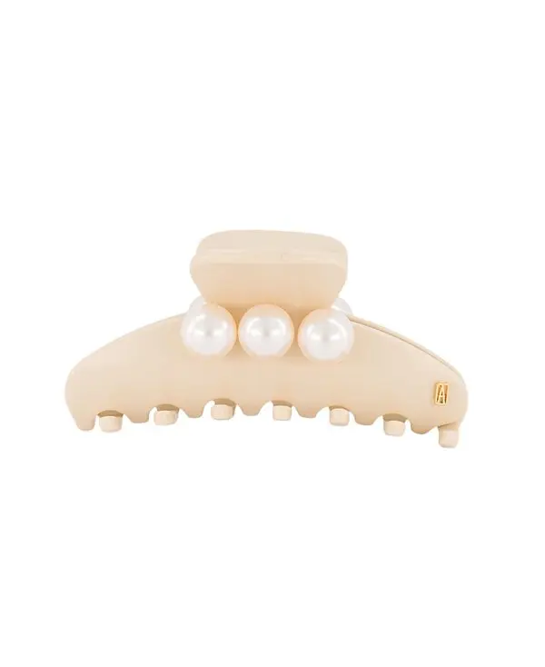 Alexandre De Paris Pearl Claw Clip - Beige