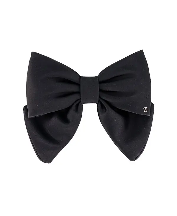 Alexandre De Paris Silk Bow Barrette - Black