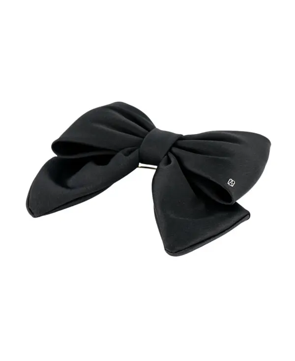 Alexandre De Paris Silk Bow Barrette - Black