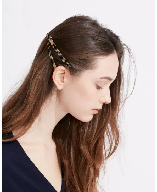 Alexandre De Paris Tuileries Fine Acetate Barrette - Beige Tortoiseshell