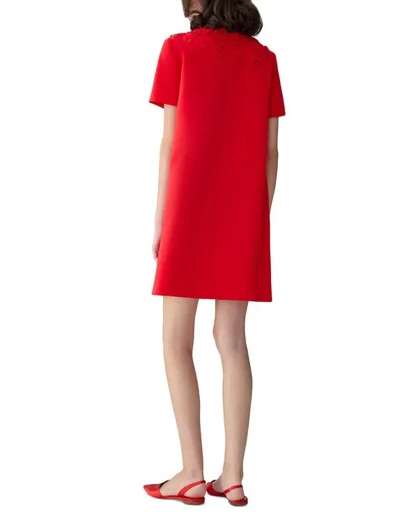 Carolina Herrera 3d Floral Embellished Mini Shift Dress - Herrera Red
