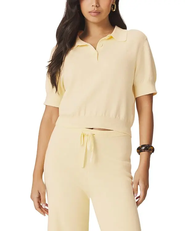 Splendid Christa Polo Short Sleeve Sweater
