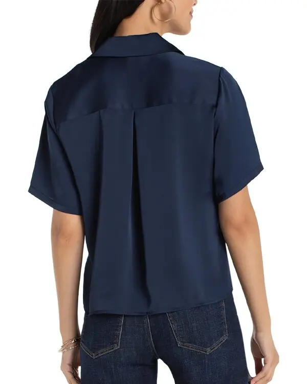LIVERPOOL Camp Collar Blouse - Dark Navy