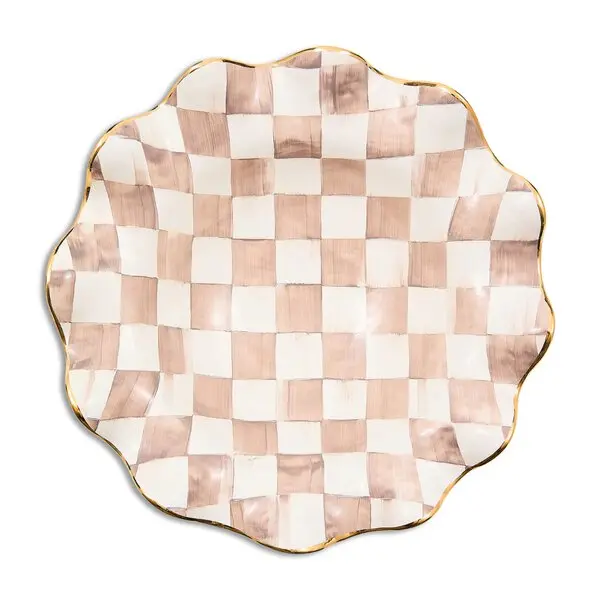 MACKENZIE-CHILDS Check Ceramic Fluted Serving Bowl