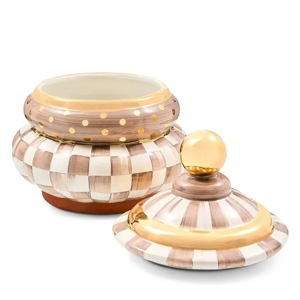 MACKENZIE-CHILDS Check Ceramic Groovy Canister