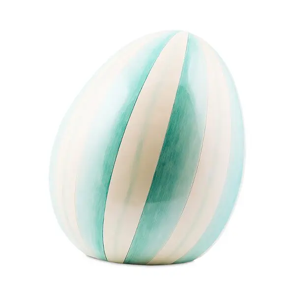 MACKENZIE-CHILDS Stripe Medium Egg - Aqua