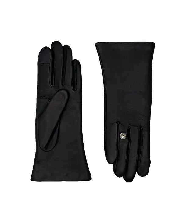 AGNELLE Ines Bague Lambskin Gloves - Black