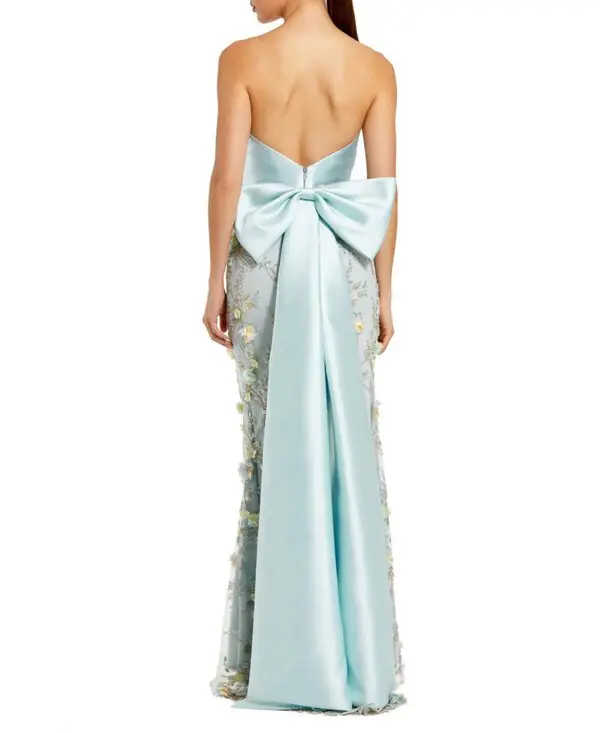 Mac Duggal Strapless Sweetheart Embellished Gown With Bow